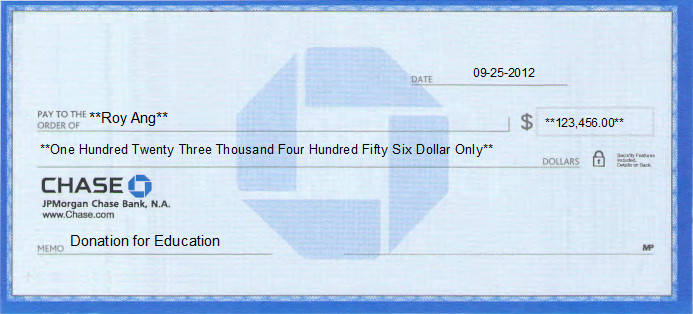 Chase Cashiers Check